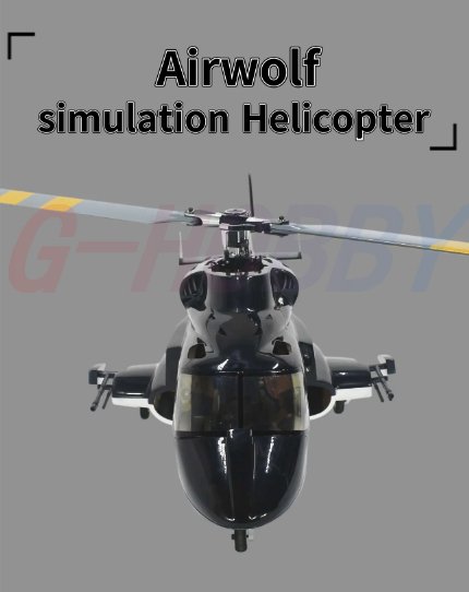 Airwolf 500 Size Helicopter Scale 6CH RC Helicopter GPS with H1 Flight ...